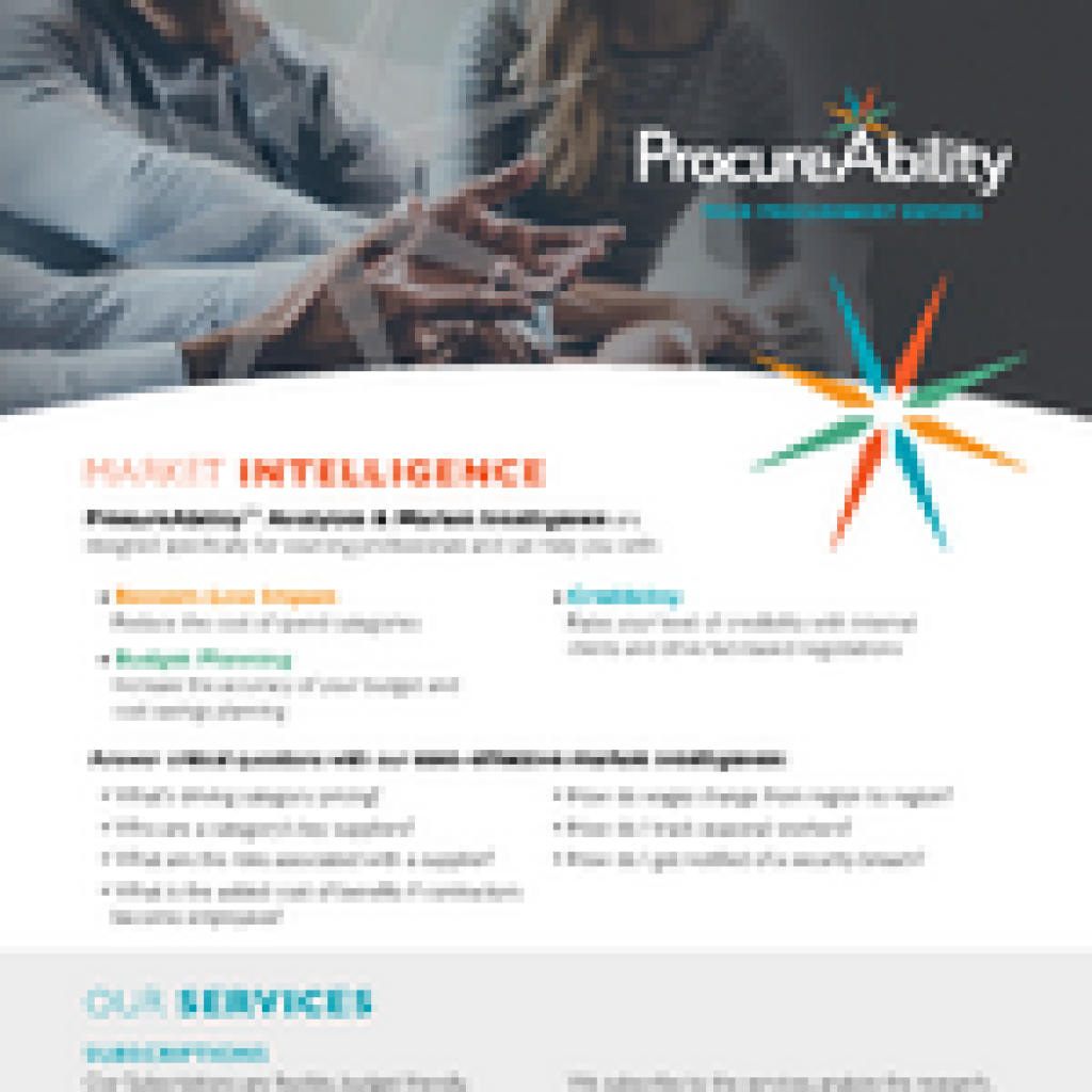 Procurement Analytics & Market Intelligence | ProcureAbility